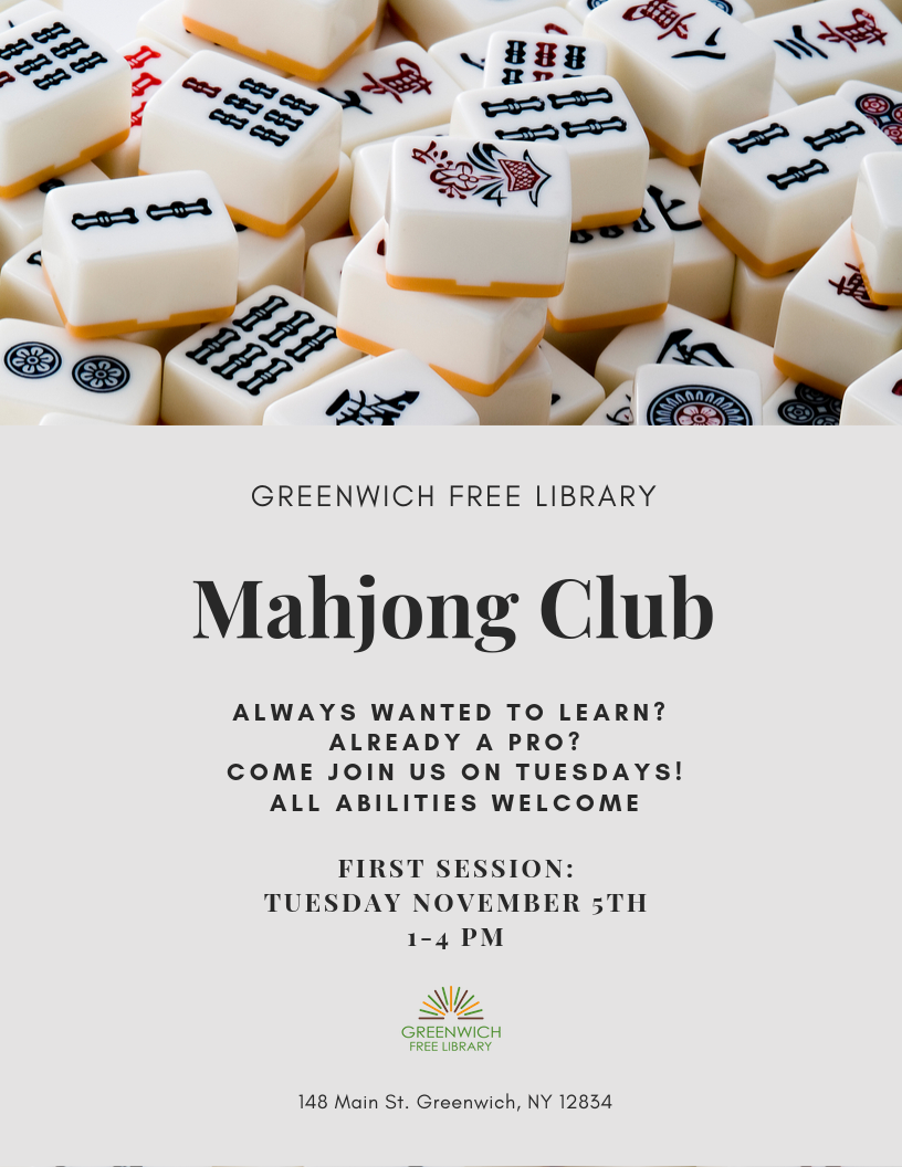 MahJong Club – Greenwich Free Library